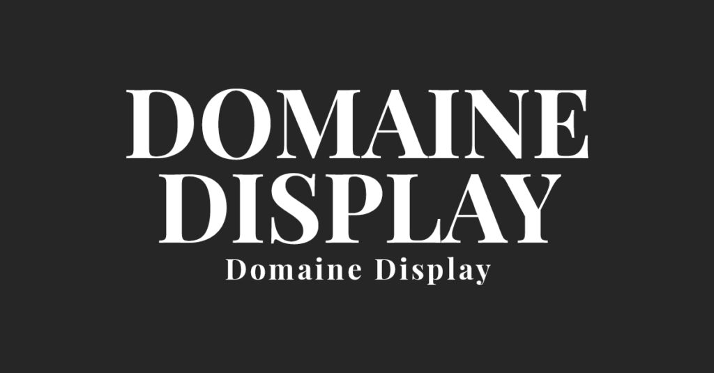 Domaine-Display - Infojini Consulting